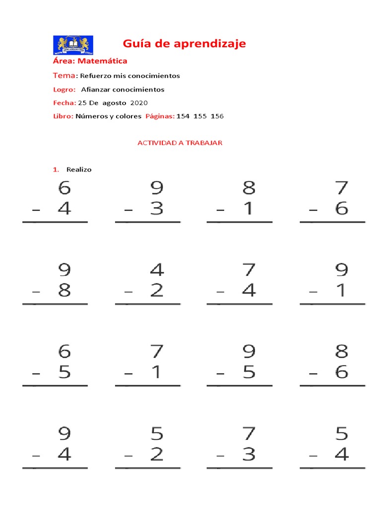 Actividad de Matematica 25 de Agosto | PDF