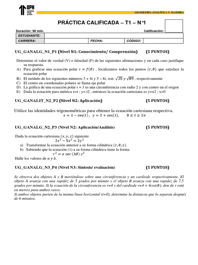 Examen Escrito - t1 | PDF