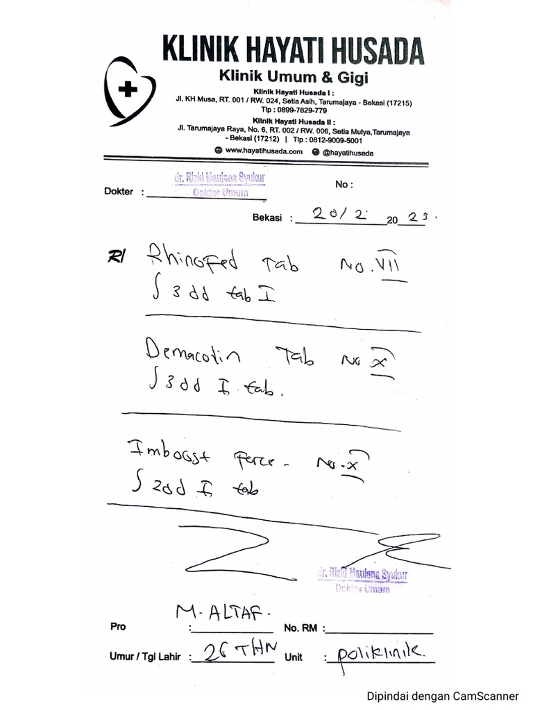 Scan Obat Resep Untuk Pilek | PDF