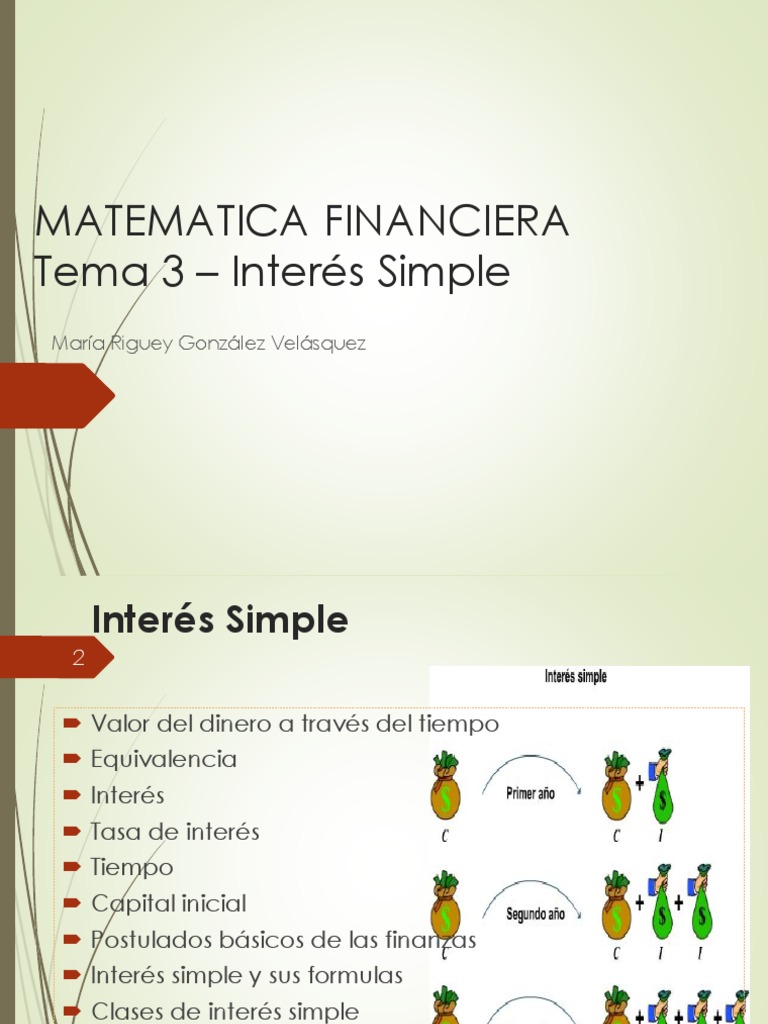 Interés Simple: Conceptos y Fórmulas | PDF | Interés | Tasas de interés