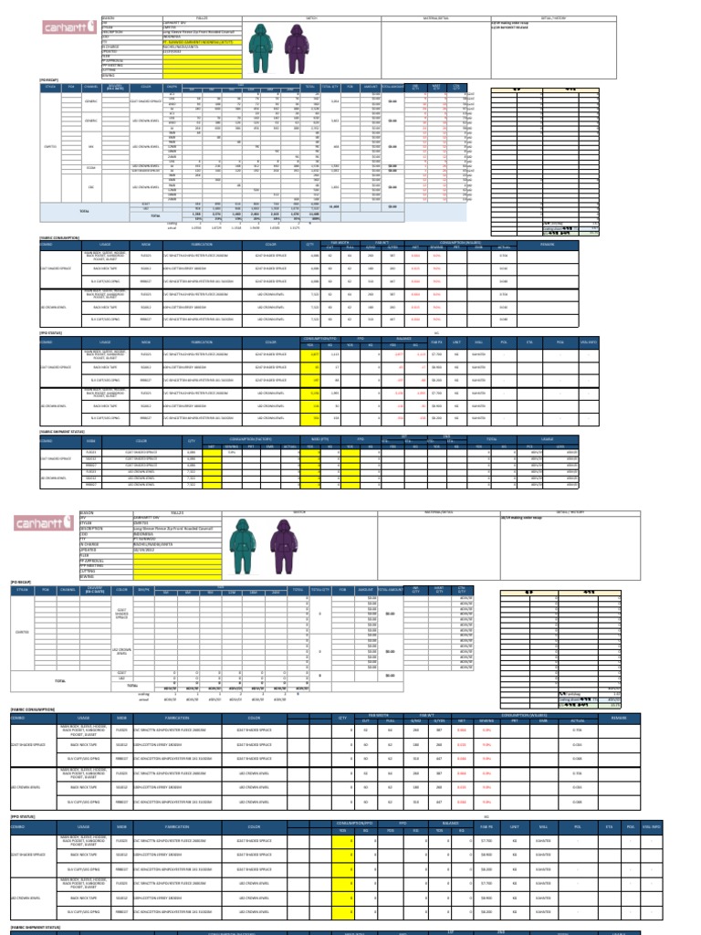 Carhartt Order Recap - CM9733 12.29 | PDF | Clothing | Consumer Goods