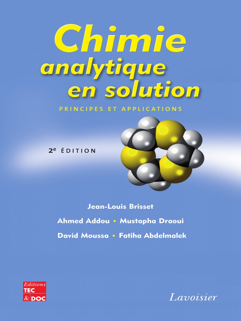 Chimie Analytique en Solution Principes Et Applications 2 Ed - Sommaire ...