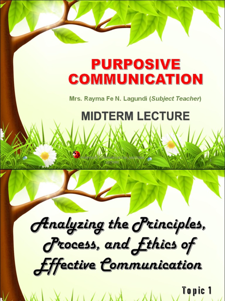 Midterm Lecture - Purposive Communication | Download Free PDF | Communication | Cognitive Science