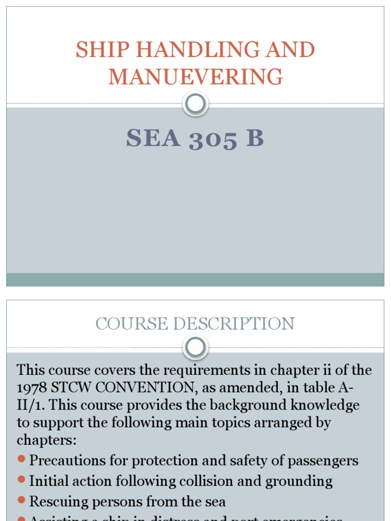 SHIP HANDLING AND MANUEVERING Week 2 | PDF | Fires | Firefighting