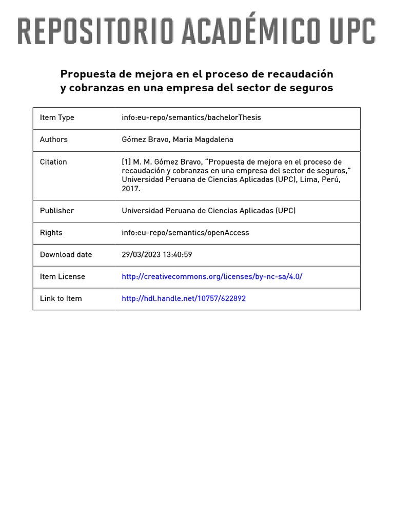 Gómez - Bm-Propuesta de Mejora en El Proceso de | PDF | Lean ...