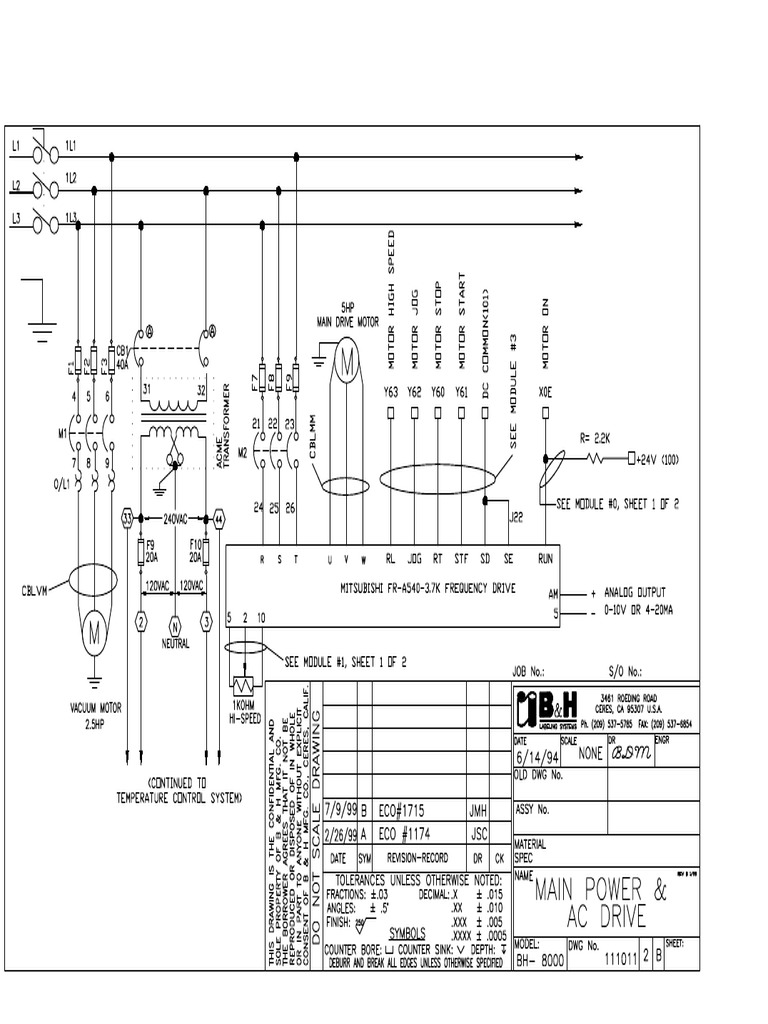 Diagrama Electrico B&H 8000 | PDF