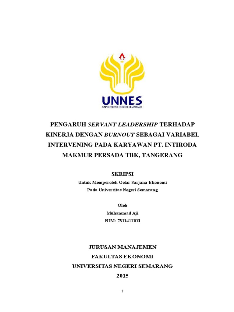 Pengaruh Servant Leadership Terhadap Kinerja Dengan Burnout Sebagai ...