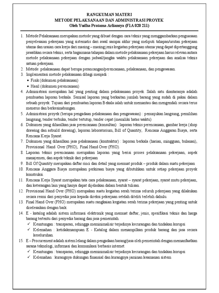 Metode dan Administrasi Proyek Konstruksi | PDF