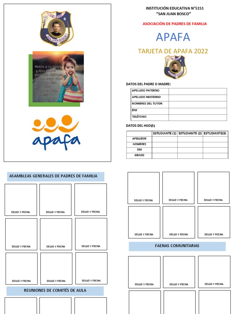 Tarjeta de Apafa 2022 | PDF