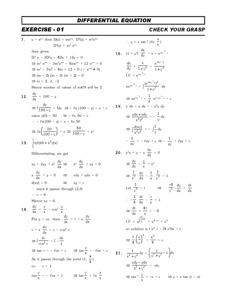 02 Differential Equation | PDF | Algebra | Equations