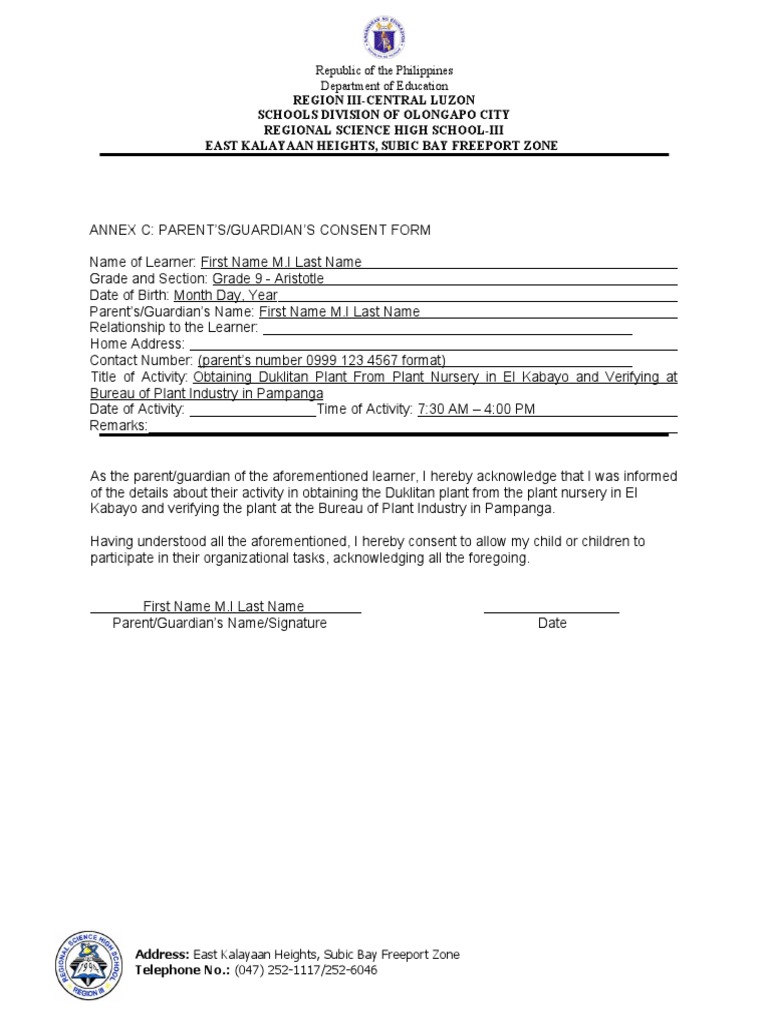 Research Parental Consent Form Pt. 2 1 | PDF