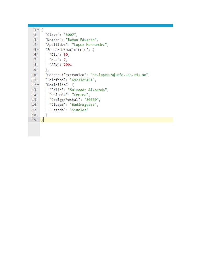 Ejercicios JSON | PDF