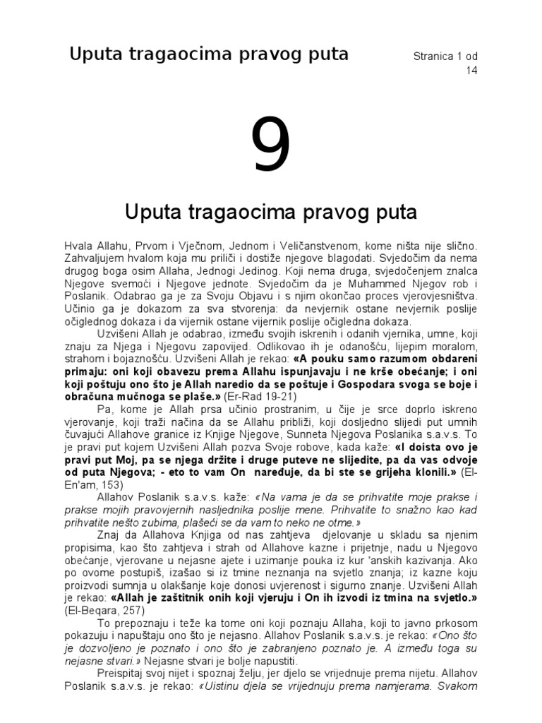 Uputa Tragaocima Pravog Puta | PDF