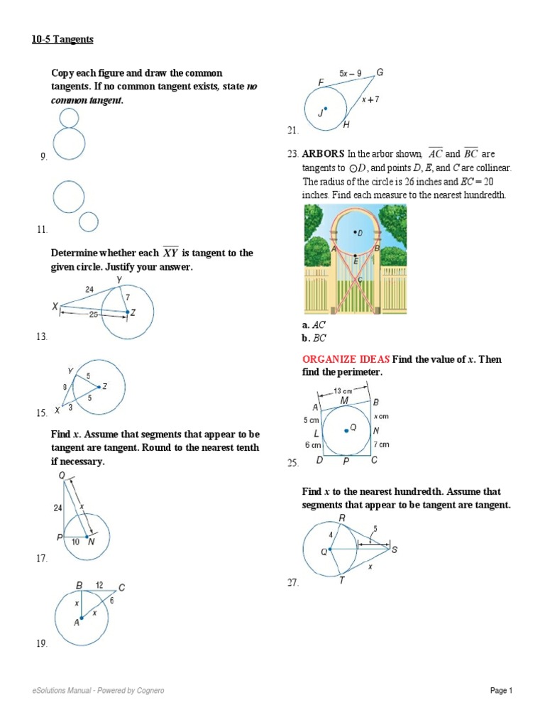 Geometry Common Tangents | PDF