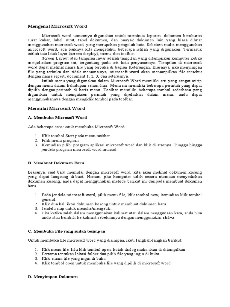 Mengenal Microsoft Word | PDF