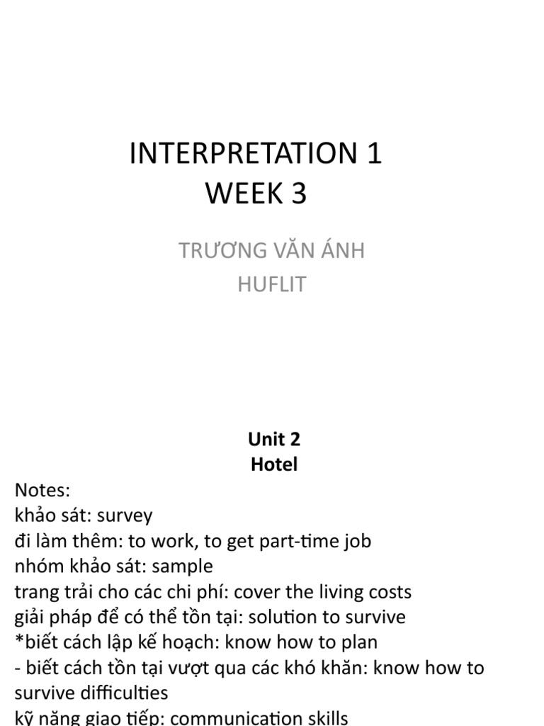 Interpretation 1 - Week 3 | PDF
