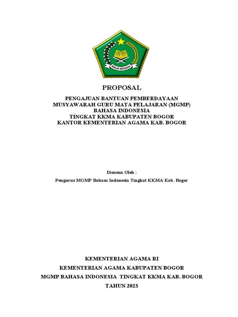 Proposal Bantuan MGMP Bahasa Indonesia | PDF