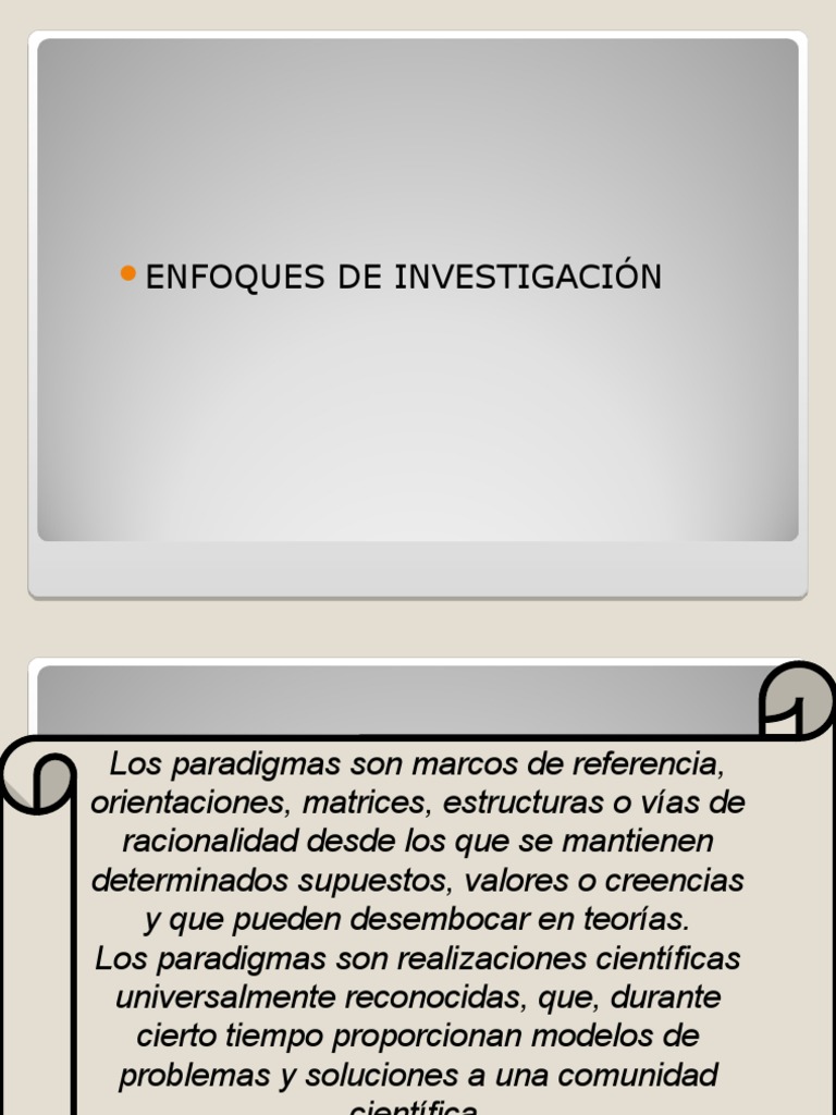 Enfoques de Investigación | PDF | Paradigma | Investigación cuantitativa