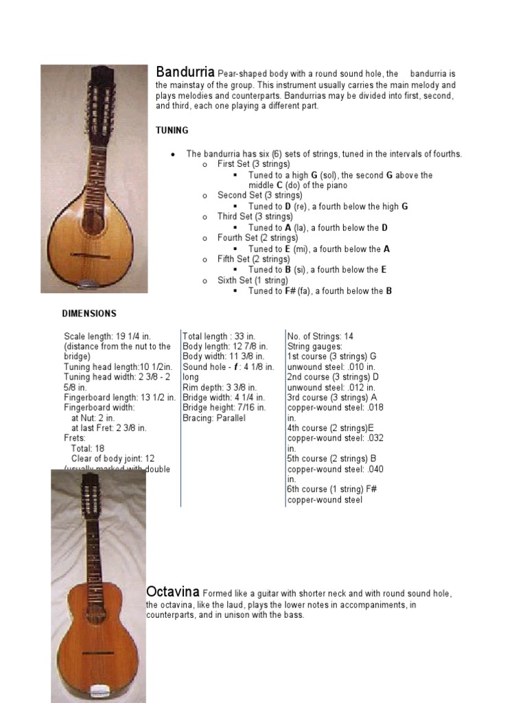 Bandurria Pear | PDF | String Instruments | Guitars