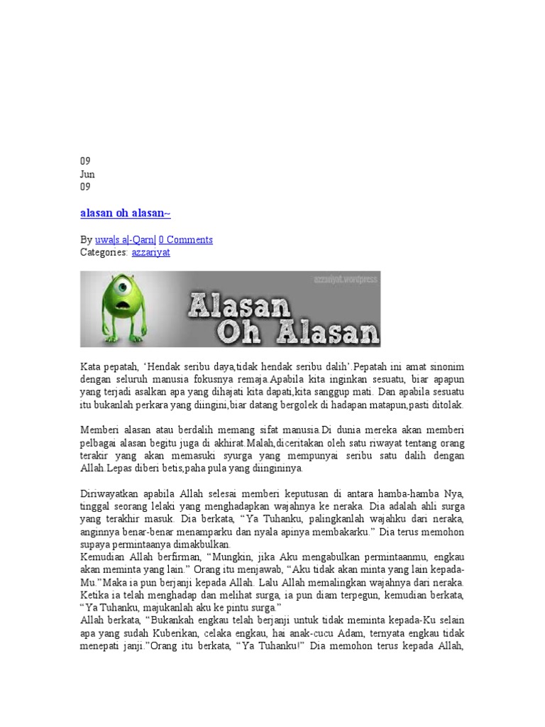 Alasan Oh Alasan | PDF