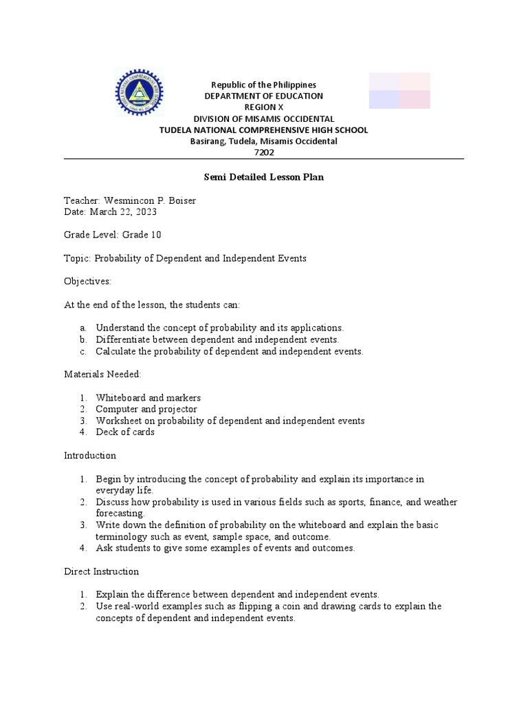 Dependent and Independent Events | PDF | Probability | Worksheet