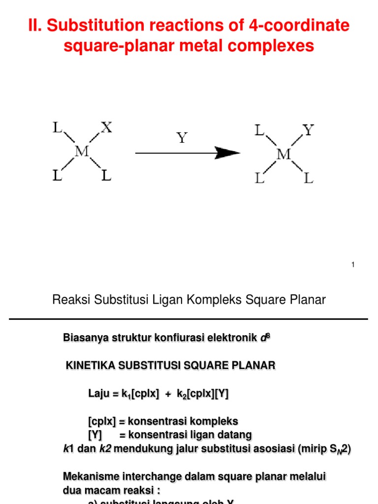 II. Substitution Reactions of 4-Coordinate Square-Planar Metal ...