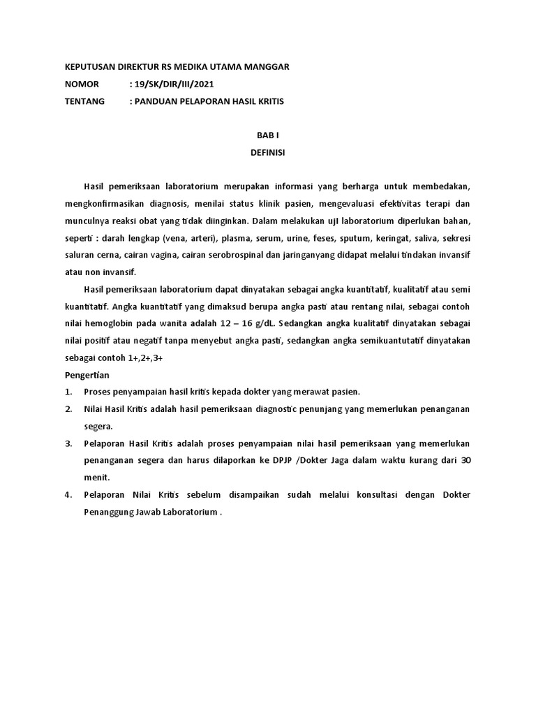 Panduan Pelaporan Hasil Kritis | PDF | Sains & Matematika | Pengembangan Diri
