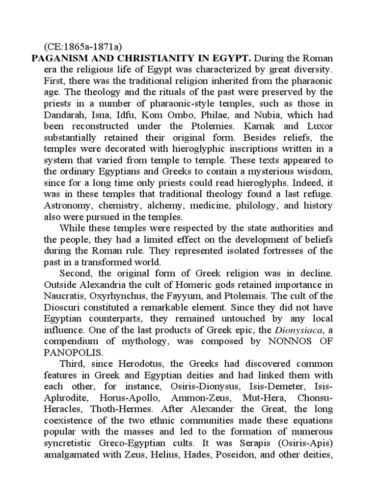 Paganism and Christianity in Egypt | PDF | Constantine The Great | Isis