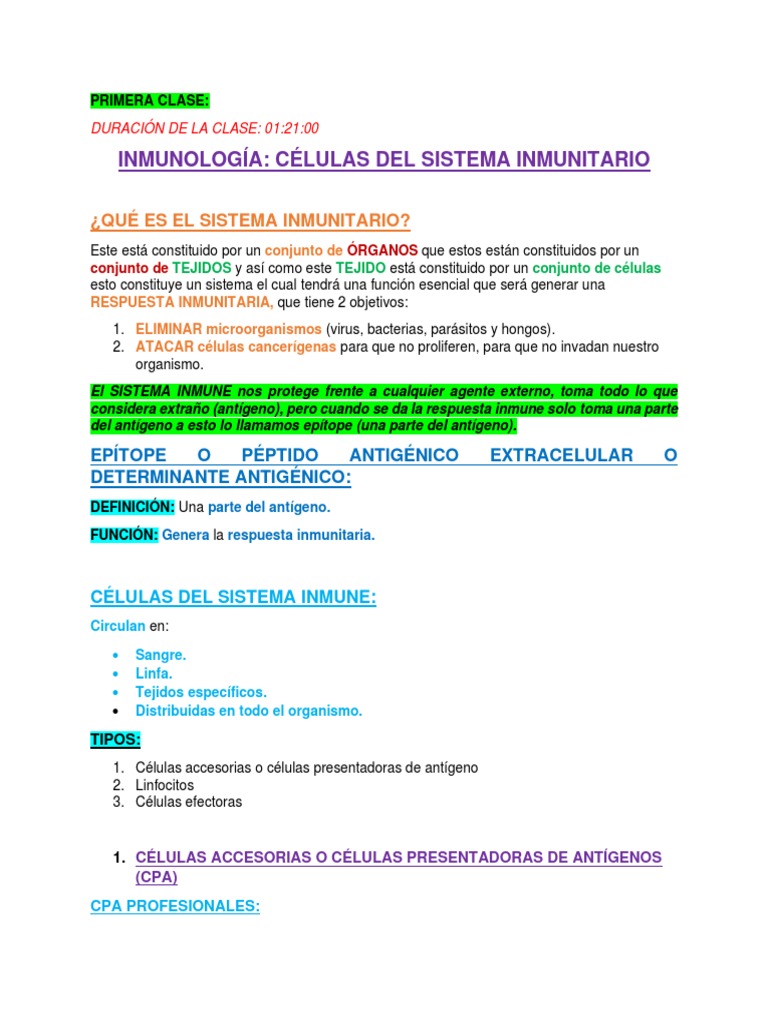 Inmuno (Primera Fase) | PDF | Sistema inmune | Célula T