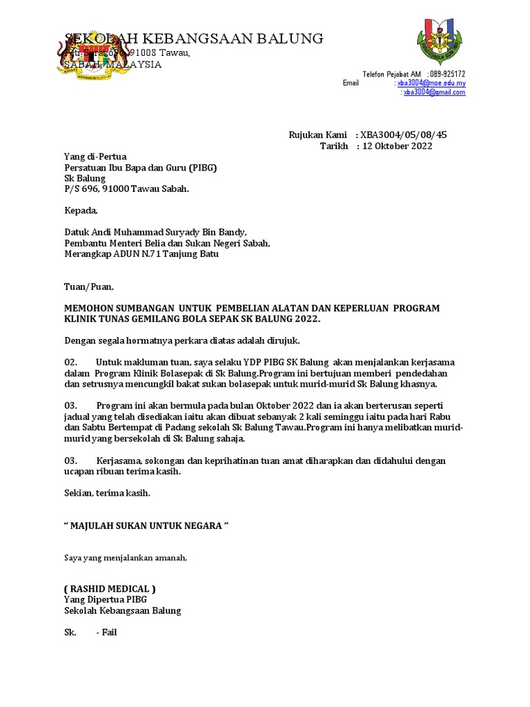 Klinik Bolasepak SK Balung Pibg | PDF