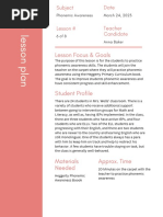 Heggerty Week 12 Lesson Plan | PDF | Syllable | Behavior Modification