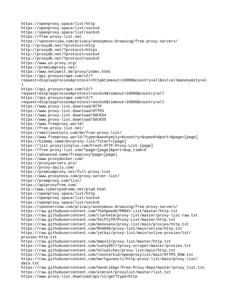 Comprehensive Free Proxy Lists | PDF