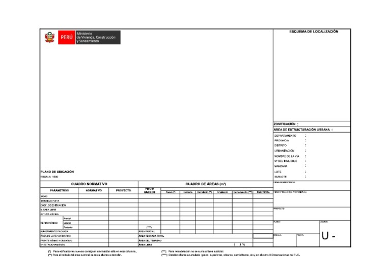 XIV - Plano de Ubicación - Formato MVCS | PDF