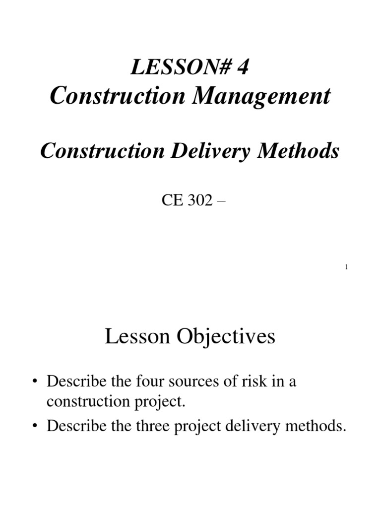 Overview of Construction Delivery Methods | PDF | Project Management ...