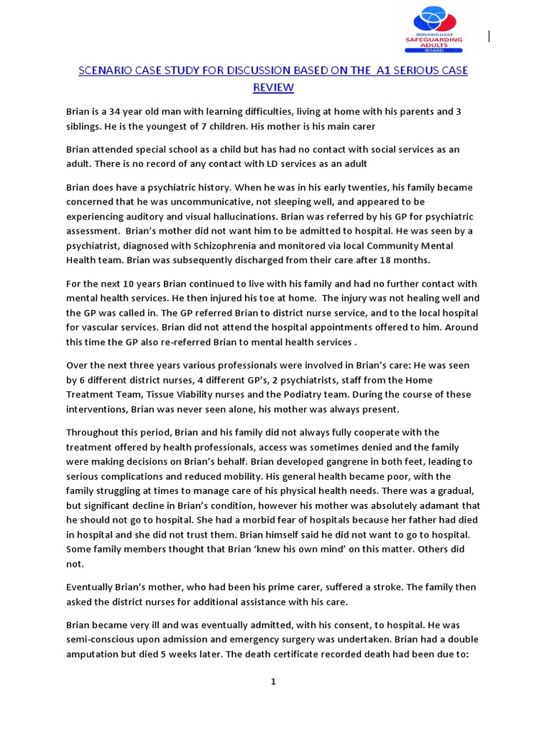 A1 SCR Scenario Case Study | PDF | Caregiver | Hospital