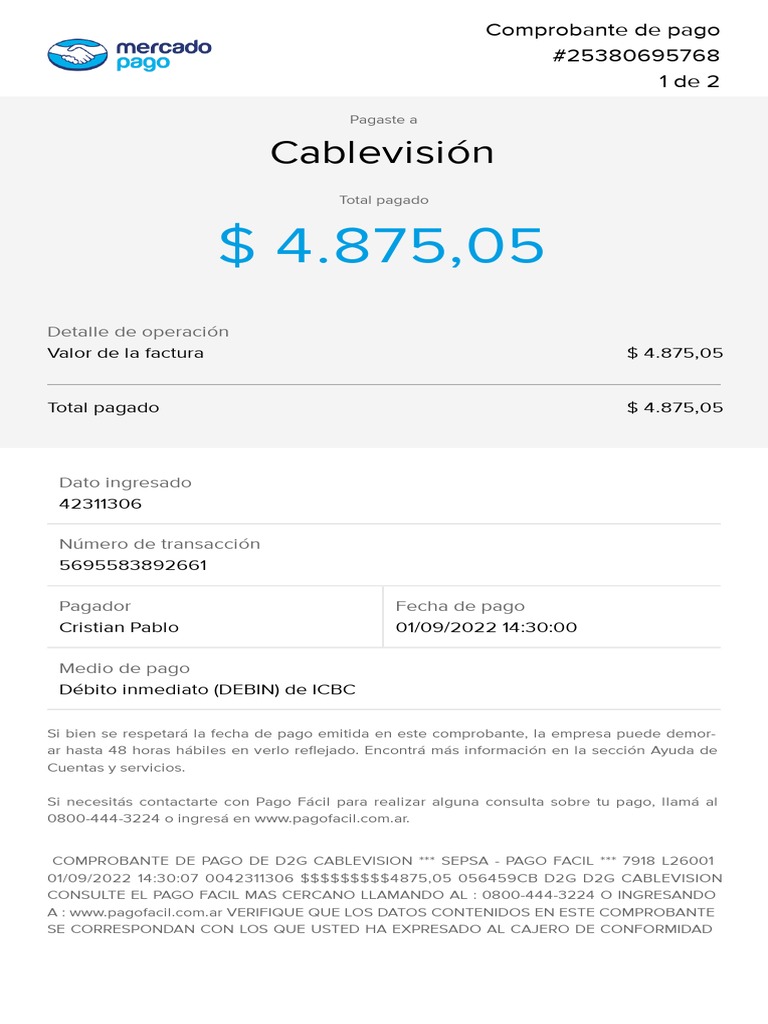 Cablevisión: Detalle de Operación | PDF