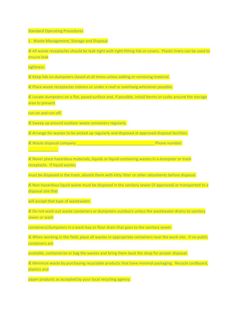 Standard Operating Procedures | PDF | Waste Management | Incineration