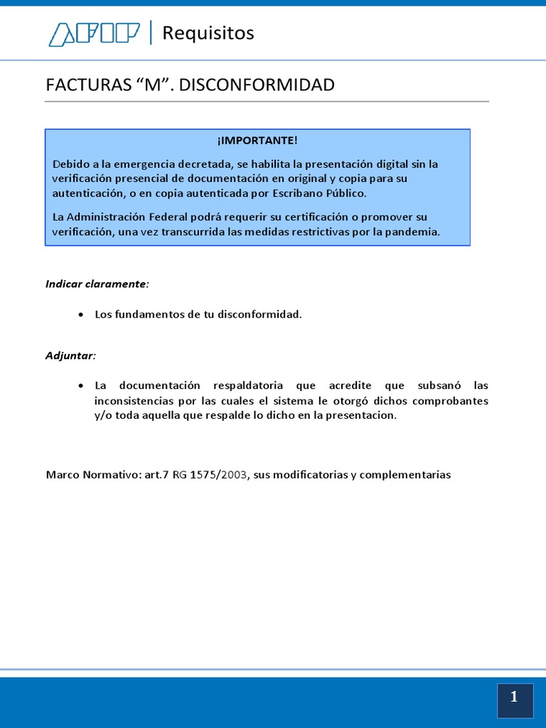 Req - Facturas M - Disconformidad | PDF