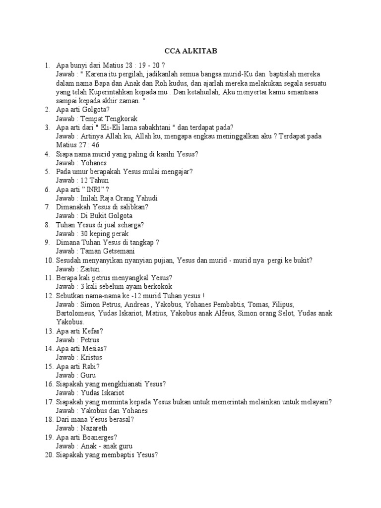 Cca Alkitab | PDF