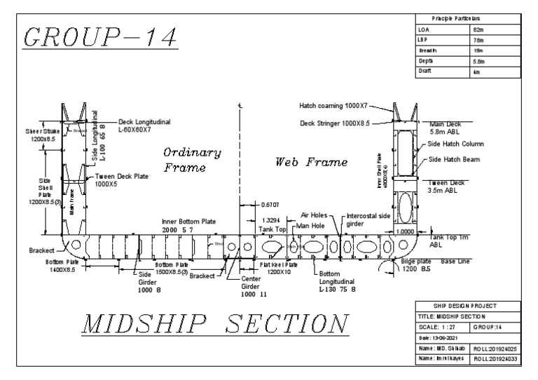 Sheer Strake 1200x8.5: Principle Particulars Loa 82M 78m LBP | PDF ...