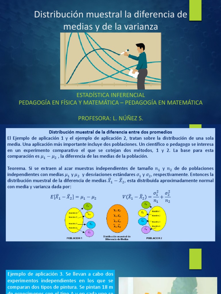 Distribución Muestral, La Diferencia de Medias y de La Varianza | Descargar gratis PDF ...