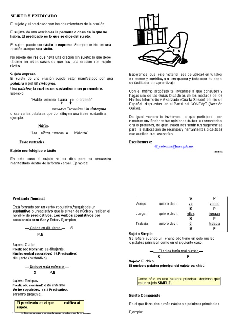Sujeto y Predicado PDF | PDF | Predicado (Gramática) | Verbo