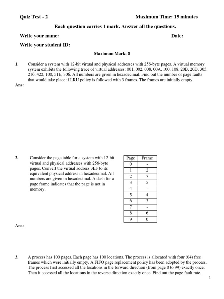 Quiz 2 | PDF | Computer Science | Computer Architecture