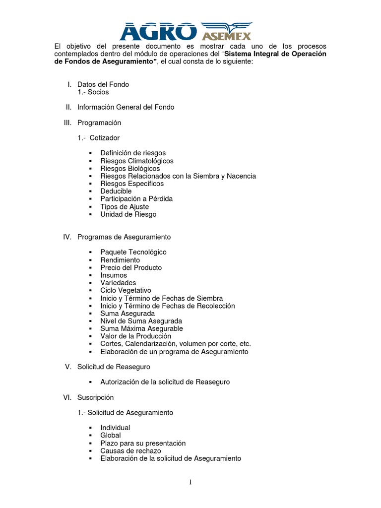 Siof Con Instruc. | PDF | Reaseguro | Agricultura