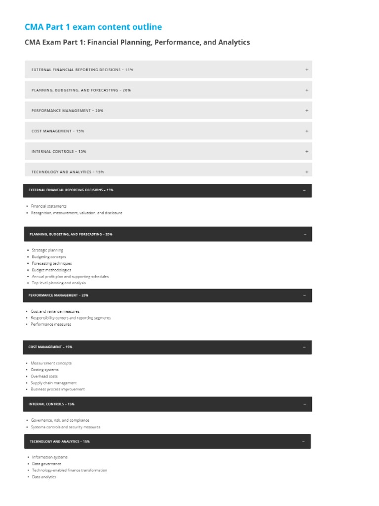 CMA Syllabus Guide | PDF