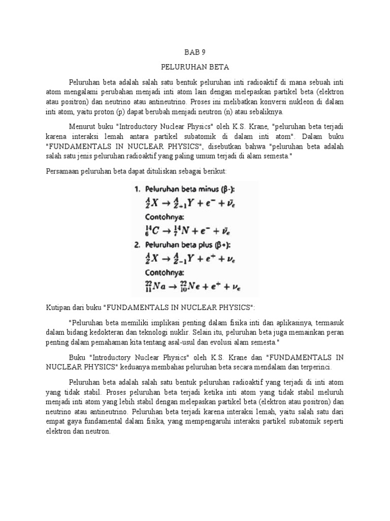 Peluruhan Beta: Proses dan Aplikasi | PDF