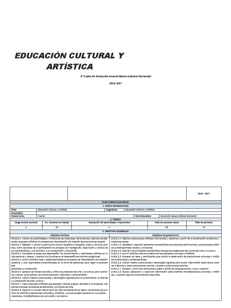 Actividades de ECA para 4° Grado | PDF | Evaluación | Planificación