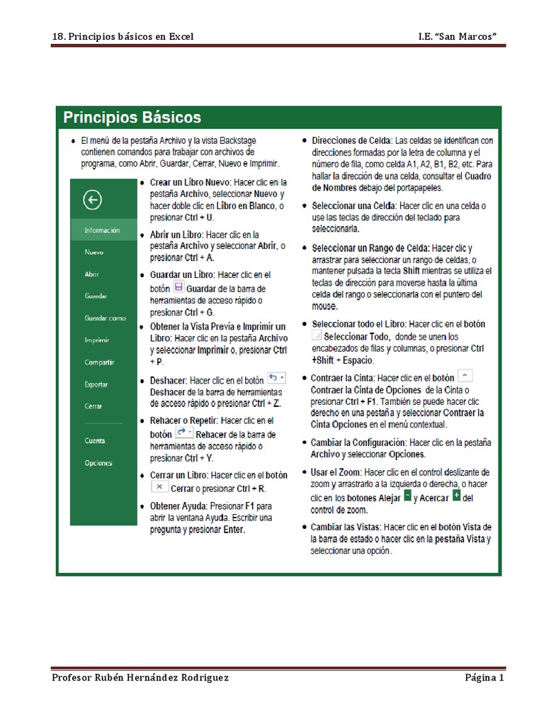 18 - Principios Básicos en Excel | PDF