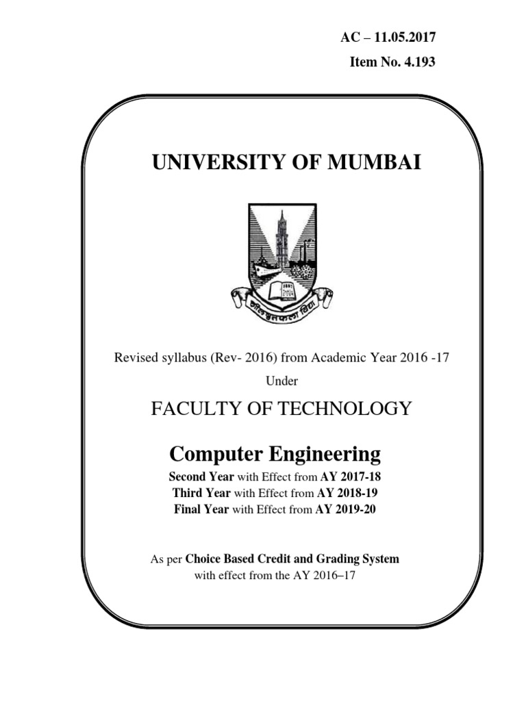Computer Engineering Syllabus - Sem VII & SEM VIII (Choice Based Credit ...