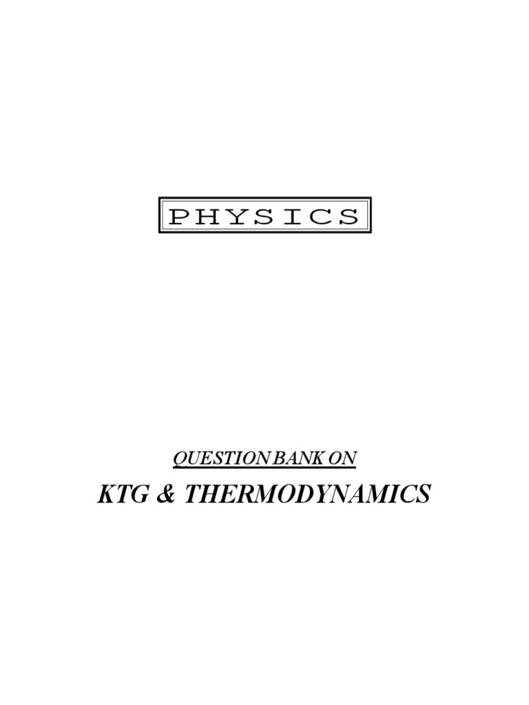 KTG & Thermodynamics (QB) For-F | PDF | Gases | Temperature